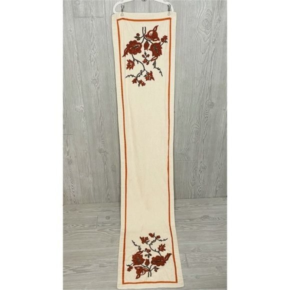 Accents | Embroidered Fall Floral Leaf Table Runner About 7 Inches Long ...
